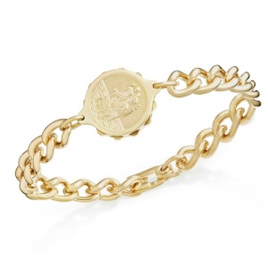 SOS Talisman Gold Tone Bracelet - MedicalSupplies.co.uk