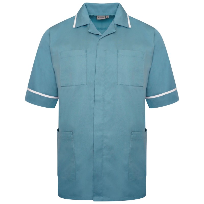 Behrens Men's Tunic Metro Blue/White - MedicalSupplies.co.uk