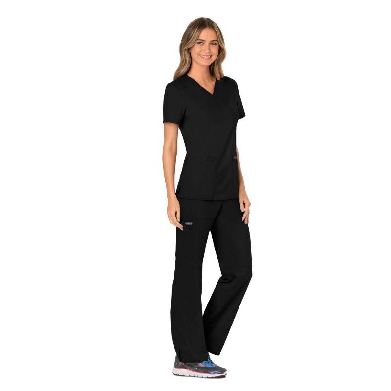 Cherokee WW610 Teal Wrap Scrub Top - MedicalSupplies.co.uk