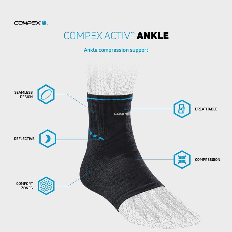 Compex Activ Compression Ankle Brace - MedicalSupplies.co.uk