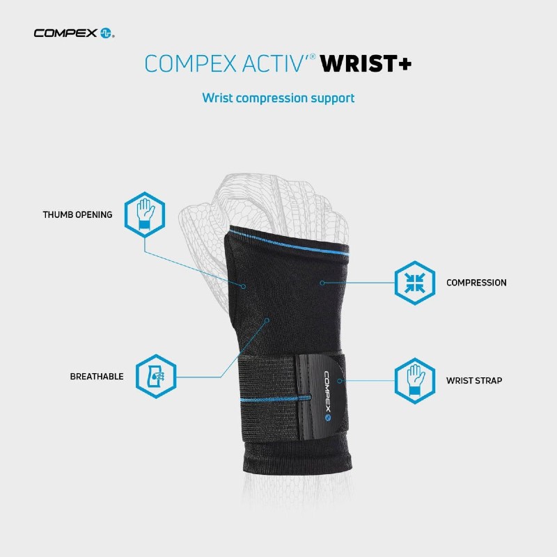 Compex Activ' Wrist+ Compression Brace - MedicalSupplies.co.uk