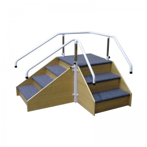 Corner Rehab Steps with Adjustable Handrails - MedicalSupplies.co.uk