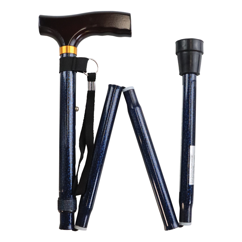 Blue Ice Pattern Folding Walking Cane - MedicalSupplies.co.uk