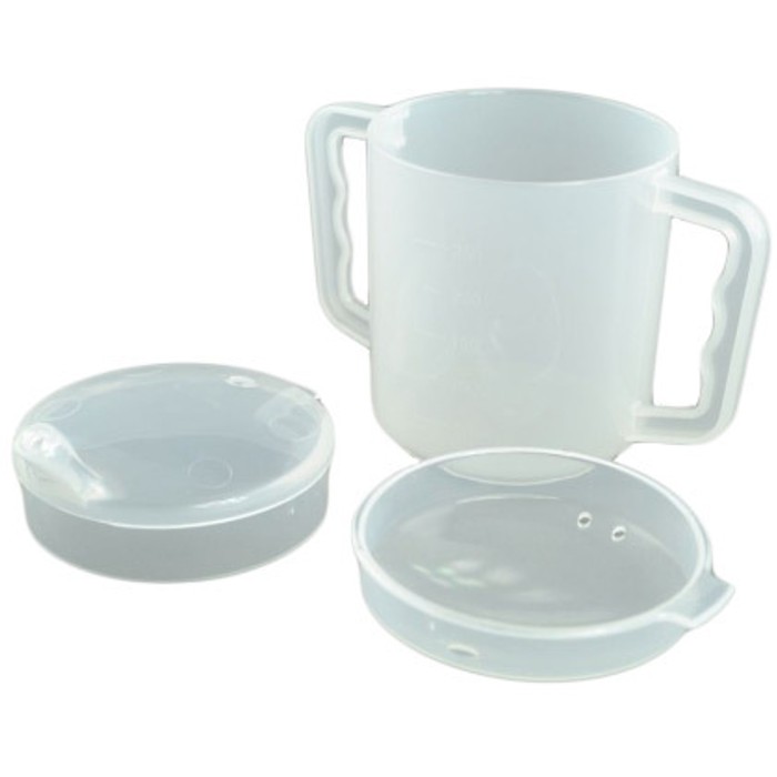 Mug with Handle and Two Spouted Lids - MedicalSupplies.co.uk