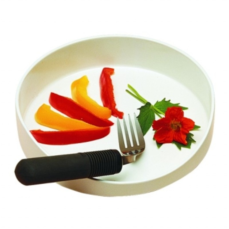 GripWare White Disability Scoop Plate 7" (20cm) - MedicalSupplies.co.uk