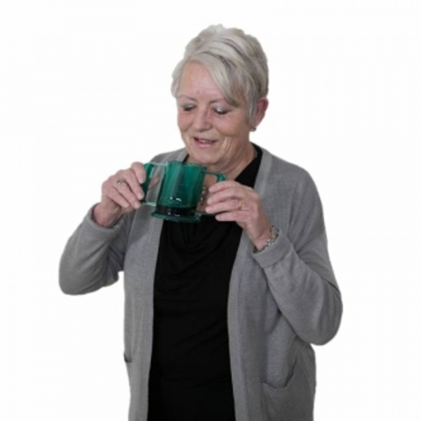 Handy Cup Green Slanted Drinking Cup - MedicalSupplies.co.uk