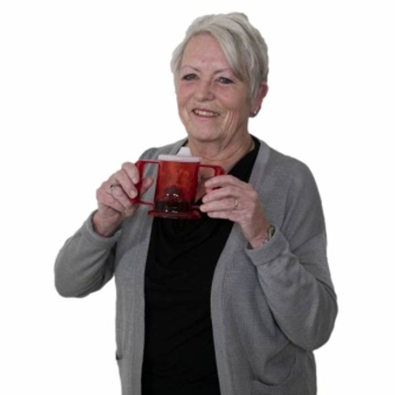 Handy Cup Red Slanted Drinking Cup - MedicalSupplies.co.uk