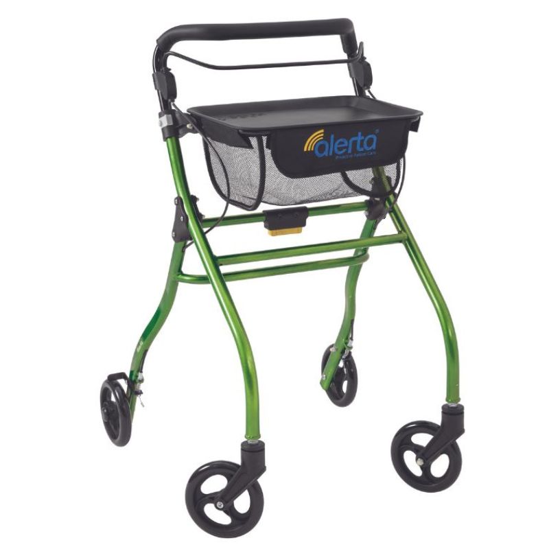 Alerta Four-Wheel Rollator (Green) - MedicalSupplies.co.uk