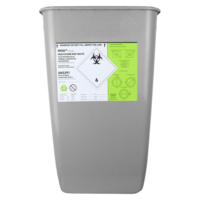 Daniels WIVA Grey 60L Waste Bin - MedicalSupplies.co.uk