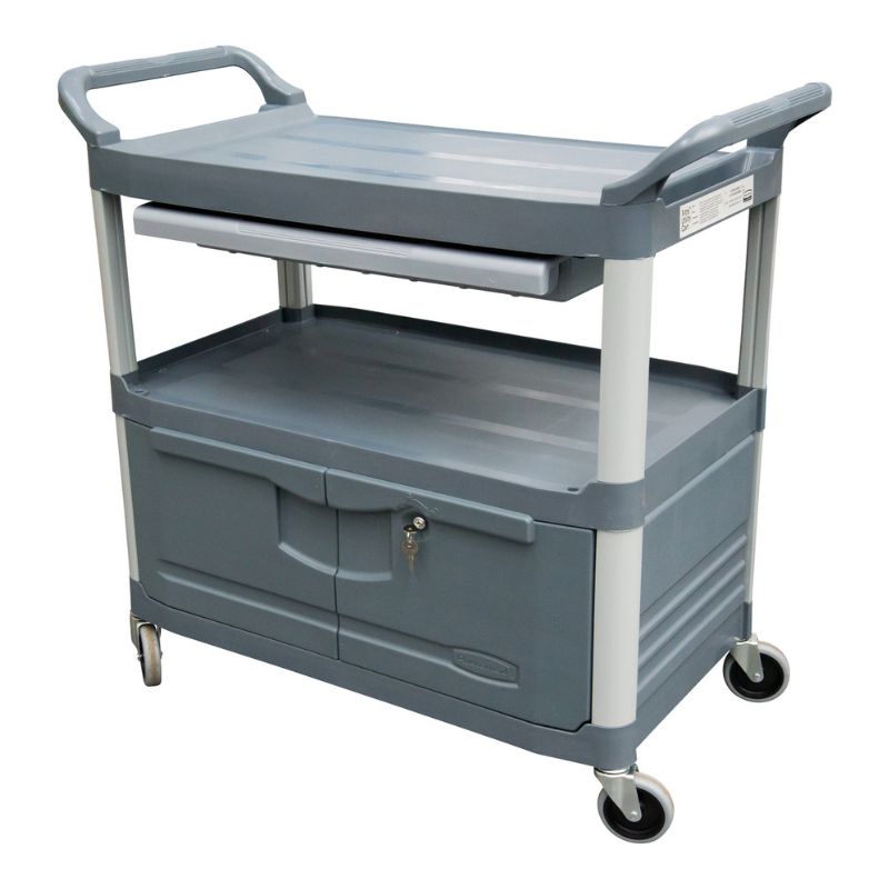 Rubbermaid X-Tra Trolley w/ Cabinet - MedicalSupplies.co.uk