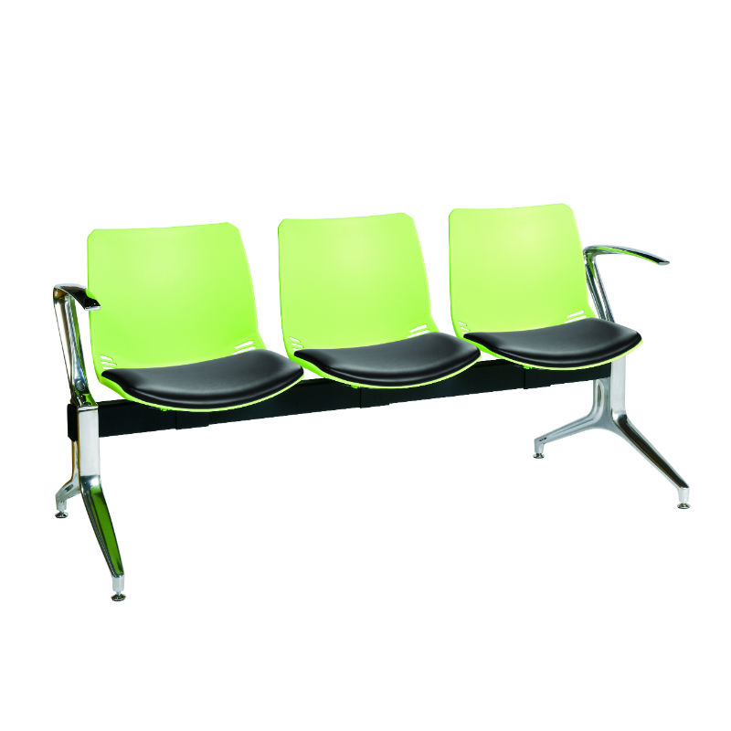 Sunflower Medical Green Three-Seat Modular Visitor Seating with Black ...