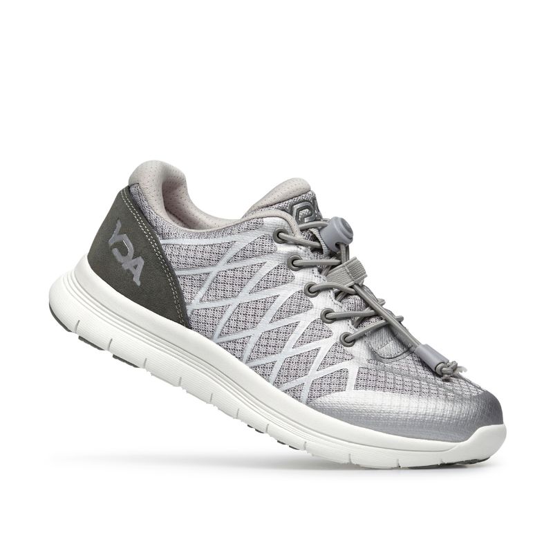 YDA Women's Diabetic Trainers Silver - MedicalSupplies.co.uk
