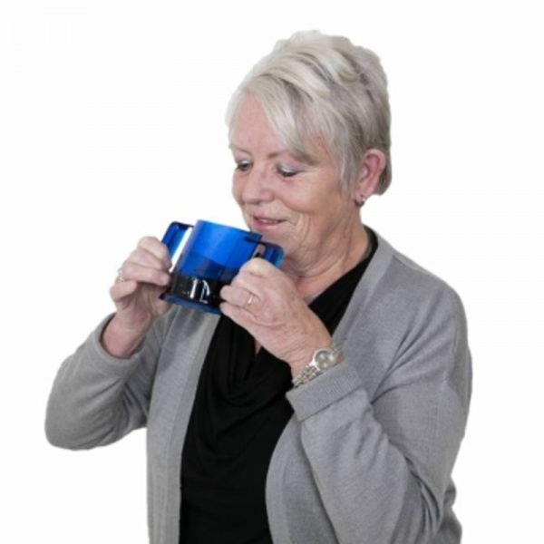 Handy Cup Blue Slanted Drinking Cup - MedicalSupplies.co.uk
