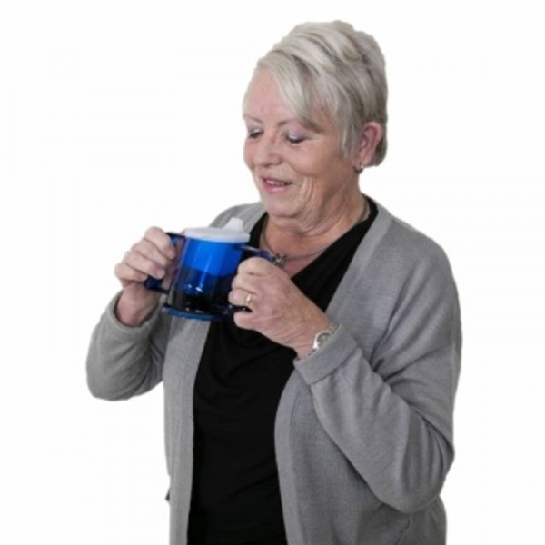 Handy Cup Blue Slanted Drinking Cup - MedicalSupplies.co.uk
