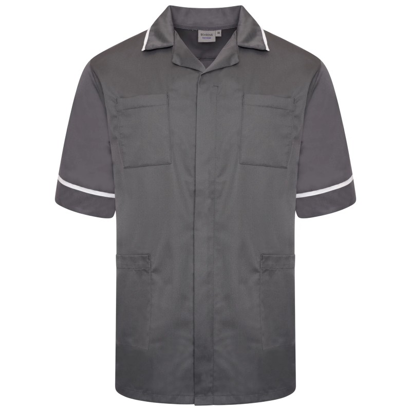 Behrens Men's Tunic (Grey/White) - MedicalSupplies.co.uk