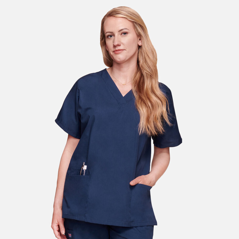 Cherokee 4700 Navy Blue Scrub Top - MedicalSupplies.co.uk