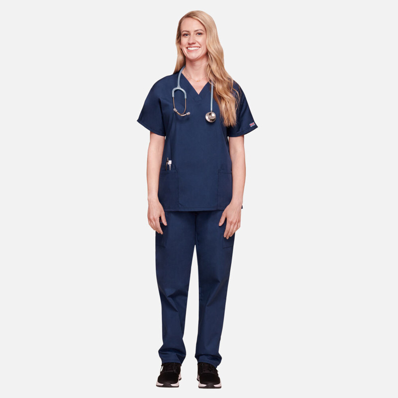 Cherokee 4700 Navy Blue Scrub Top - MedicalSupplies.co.uk