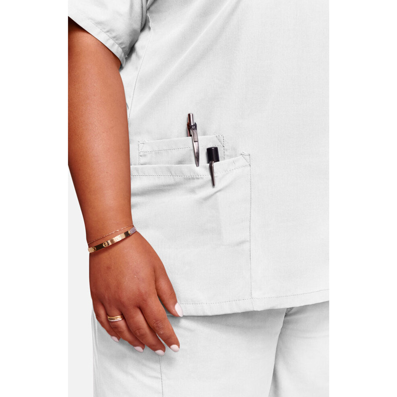 Cherokee 4700 White V-Neck Scrub Top - MedicalSupplies.co.uk