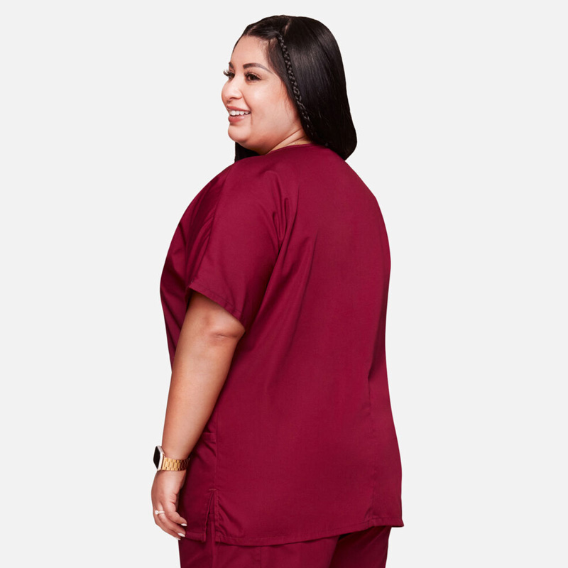 Cherokee 4700 Wine Red Scrub Top - MedicalSupplies.co.uk