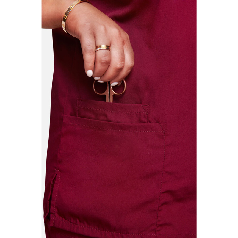 Cherokee 4700 Wine Red Scrub Top - MedicalSupplies.co.uk
