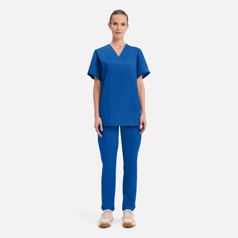 Cherokee 4876 Royal Blue Scrub Top - MedicalSupplies.co.uk
