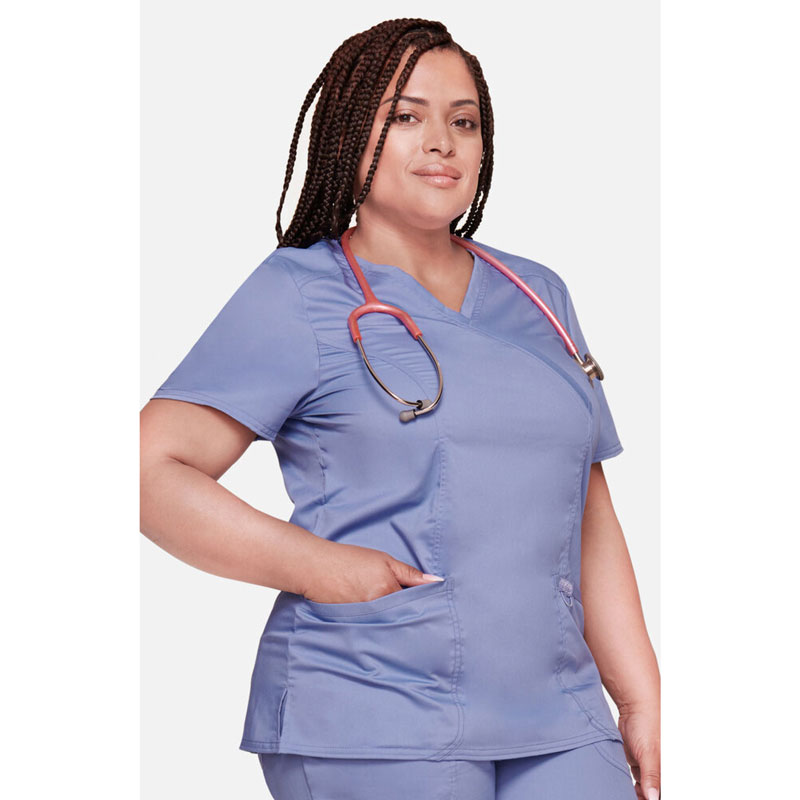 Cherokee WW610 Ciel Blue Scrub Top - MedicalSupplies.co.uk