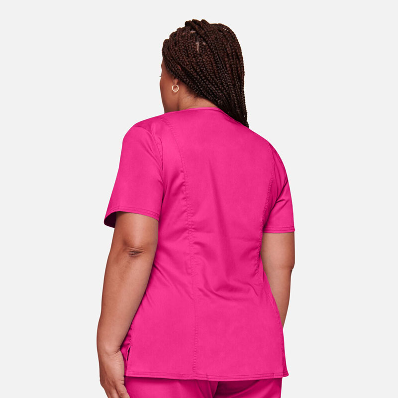 Cherokee WW610 Pink Wrap Scrub Top - MedicalSupplies.co.uk