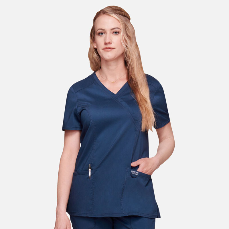 Cherokee WW610 Navy Blue Scrub Top - MedicalSupplies.co.uk