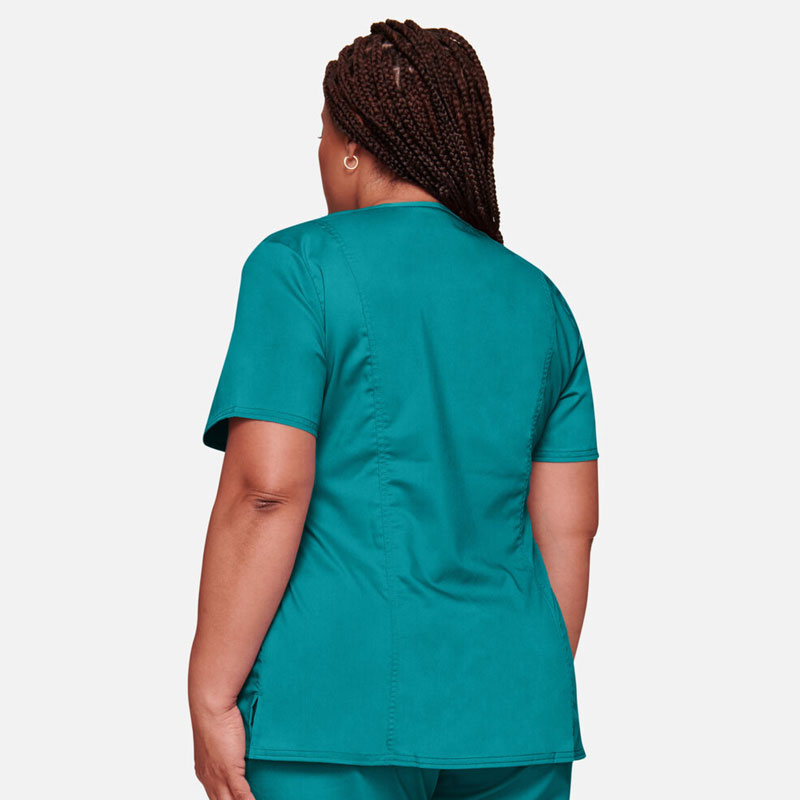 Cherokee WW610 Teal Wrap Scrub Top - MedicalSupplies.co.uk