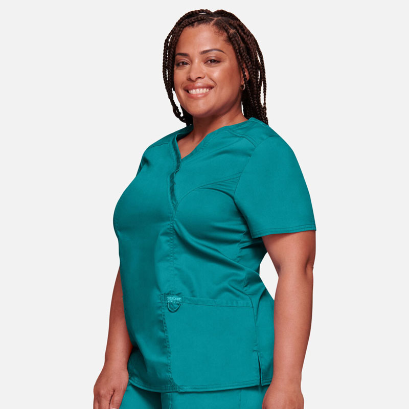 Cherokee WW610 Teal Wrap Scrub Top - MedicalSupplies.co.uk