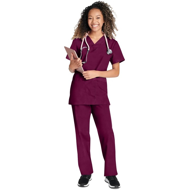 Cherokee Wine Red Medical Scrubs Set - MedicalSupplies.co.uk