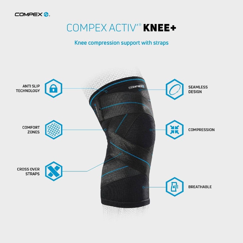 Compex Activ' Knee+ Support with Strap - MedicalSupplies.co.uk
