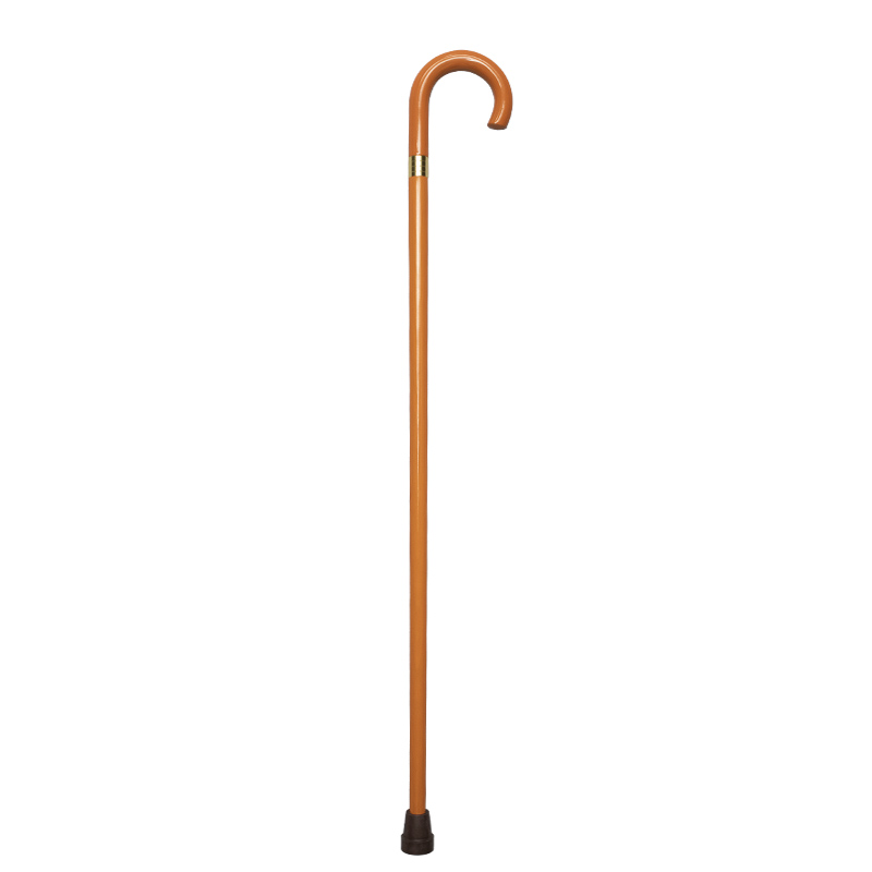 Days Light Brown Wooden Crook Cane - MedicalSupplies.co.uk