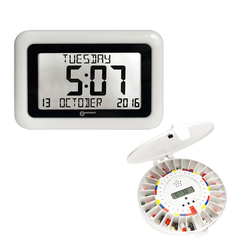 Dementia Home Care Clock & Dispenser - MedicalSupplies.co.uk