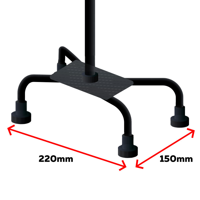 Drive Folding Height-Adjustable Quad Cane - MedicalSupplies.co.uk