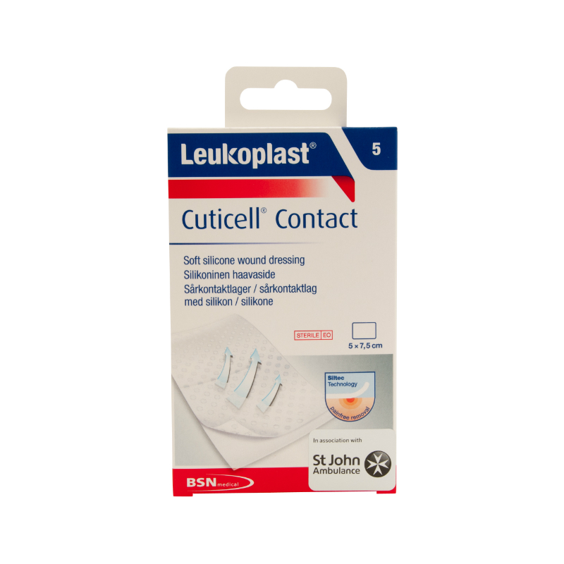 Leukoplast Cuticell Contact Soft Silicone Wound Dressings (Pack of Five ...