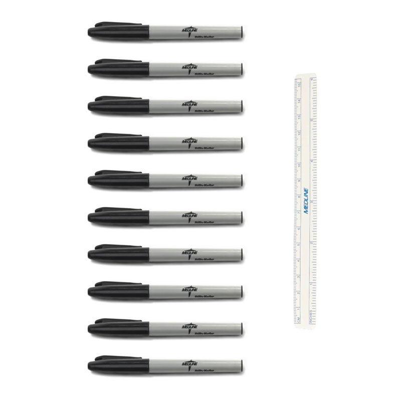 Medline Sterile Surgical Utility Marker with Ruler (Pack of 10 ...