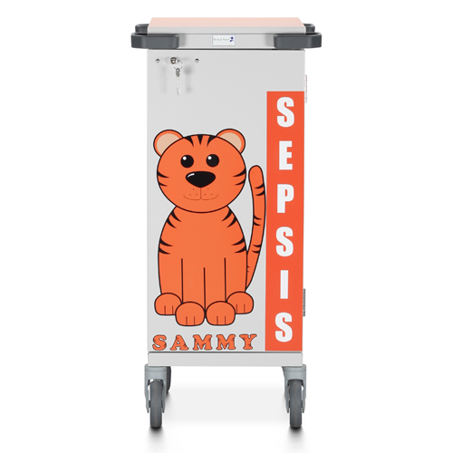 Bristol Maid Single-Door Sepsis Trolley with Six Drawers and Bolt Lock ...