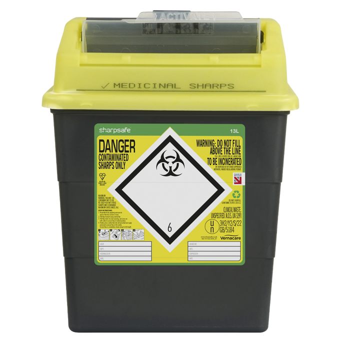 Sharpsafe 13L Protected Sharps Container - MedicalSupplies.co.uk