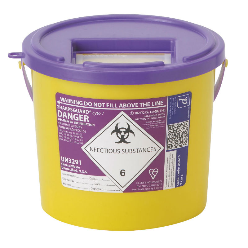 Sharpsguard Cyto 7L Sharps Container (Case of 40) - MedicalSupplies.co.uk