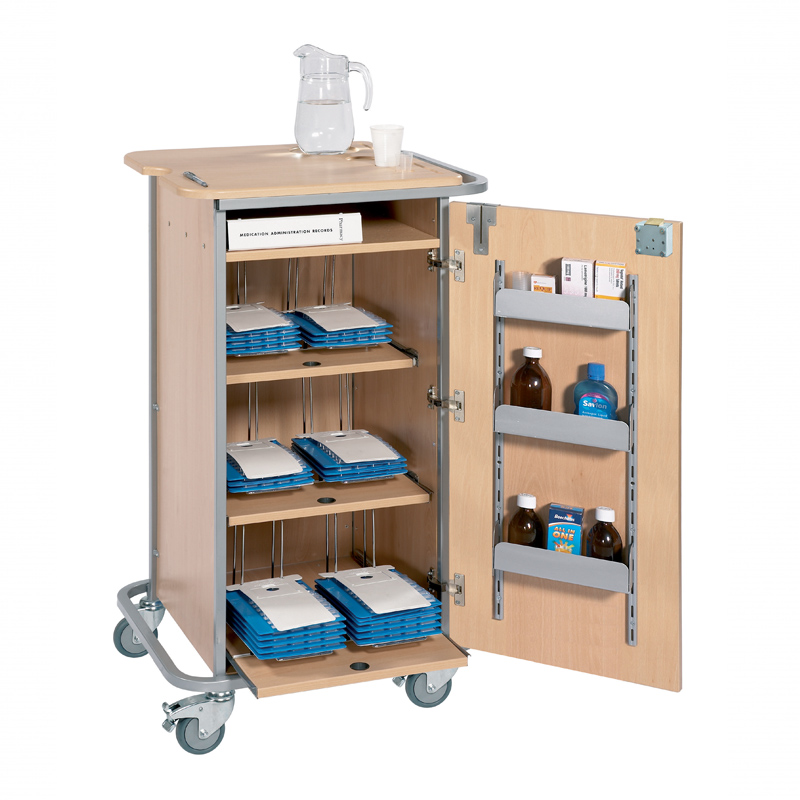 Sunflower Medical 6 Rack Monitored Dosage System Administration Trolley ...