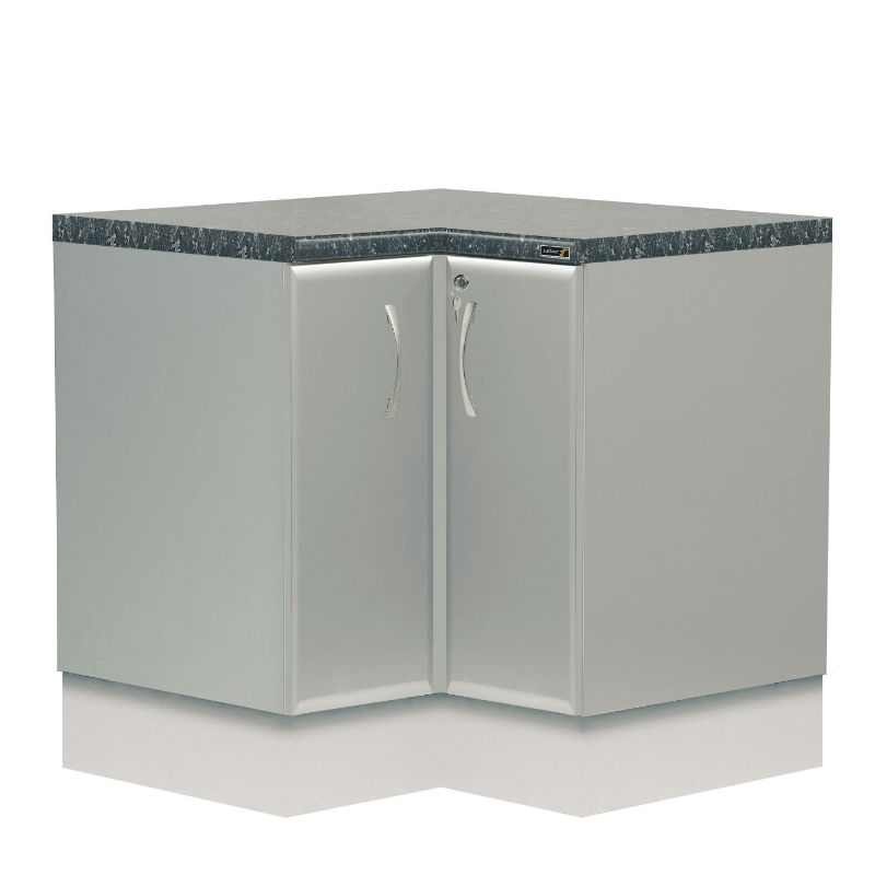 Sunflower Medical L Shaped Corner Base Cabinet in Titanium