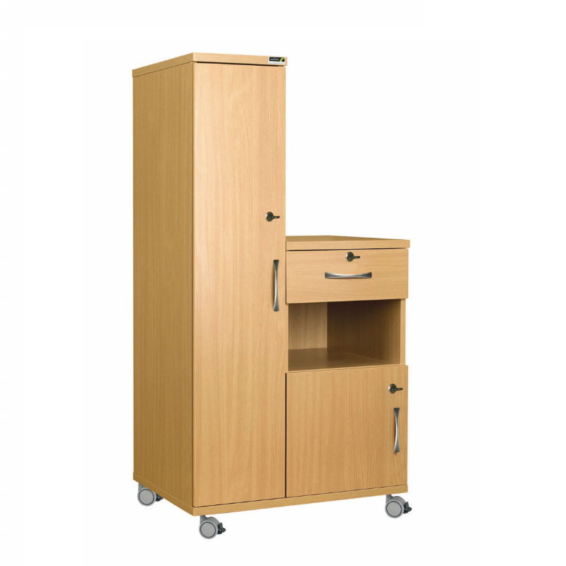 Sunflower Medical Oak Laminate-Faced MDF Left-Hand Wardrobe and Cabinet ...