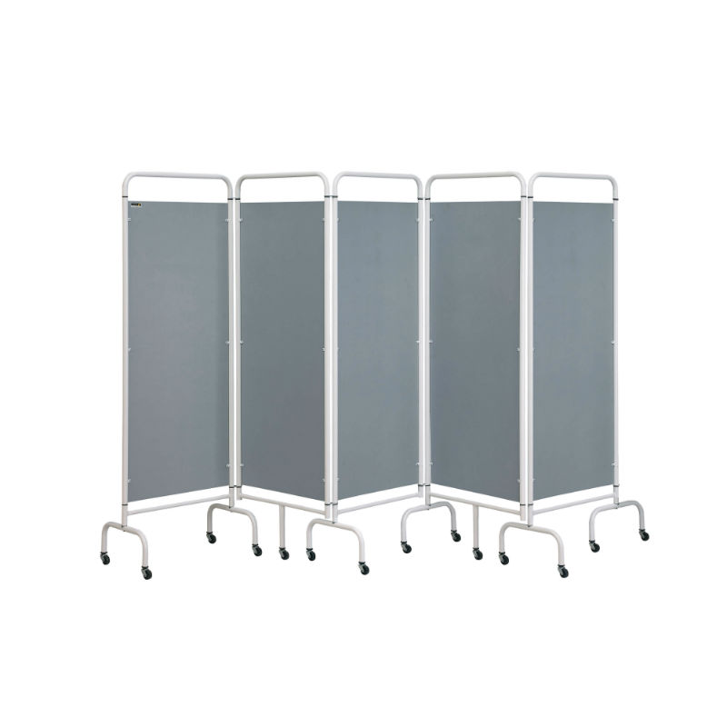 Sunflower Medical Silver Mobile Five-Panel Folding Hospital Ward Screen ...