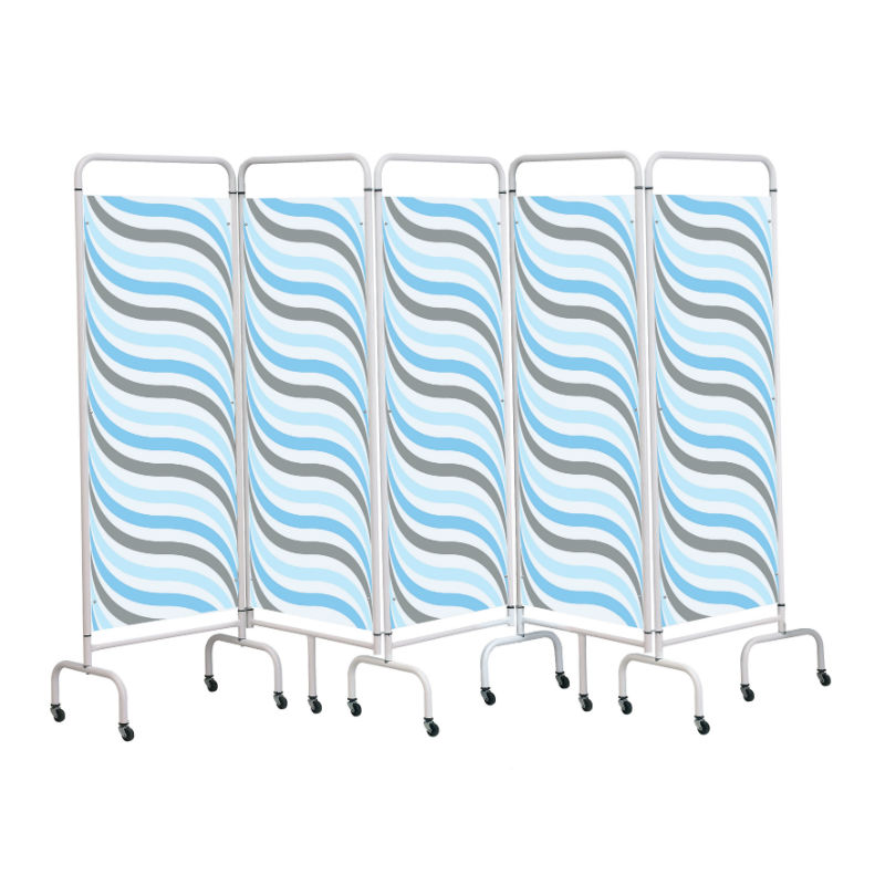 Sunflower Medical Waves Mobile Five-Panel Folding Hospital Ward Screen ...