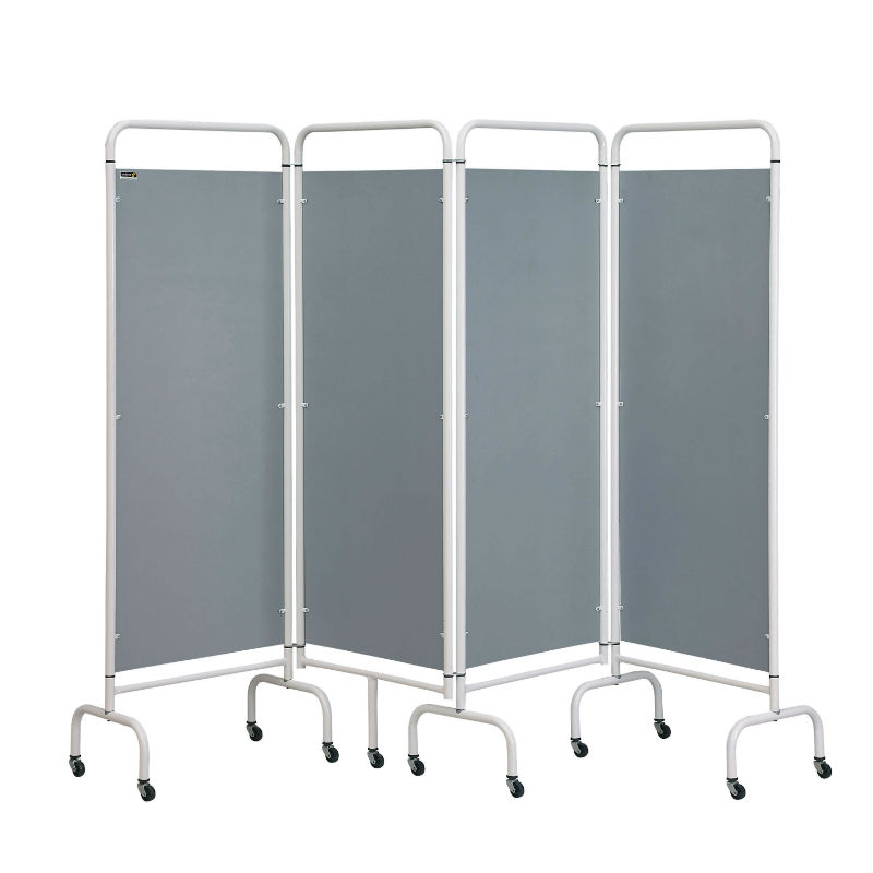 Sunflower Medical Silver Mobile Four-Panel Folding Hospital Ward Screen ...