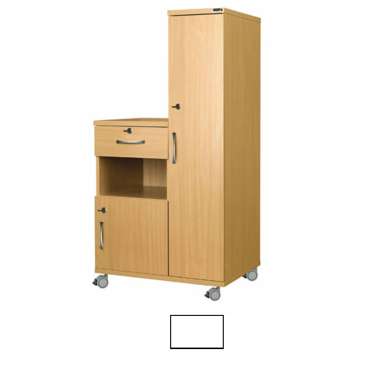 Sunflower Medical White Laminate Faced MDF Right Hand Wardrobe and Cabinet Unit