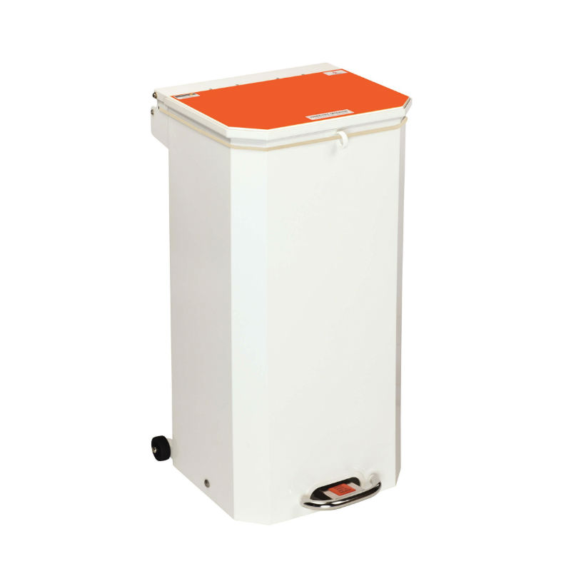 Sunflower Medical 70 Litre Clinical Hospital Waste Bin with Orange Lid ...