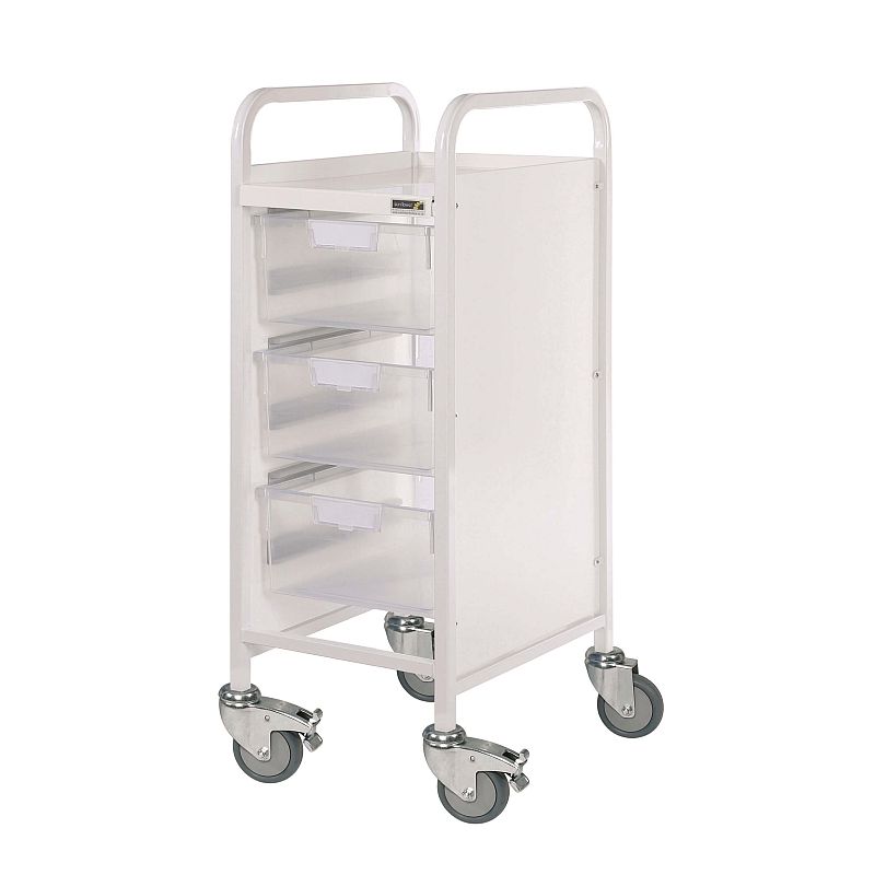 Sunflower Medical Vista 30 Narrow Storage Trolley with Three Double ...