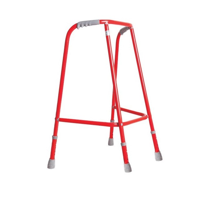 Red Domestic Adjustable Walking Frame - MedicalSupplies.co.uk